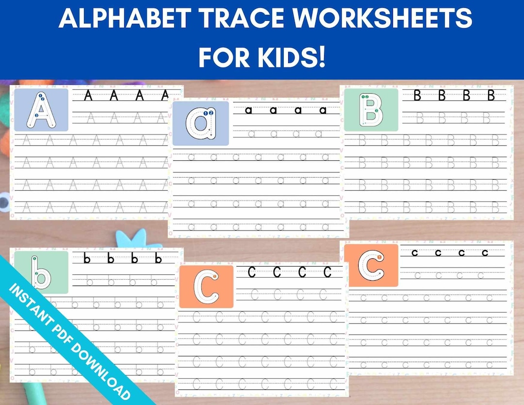 Printable Alphabet Trace Worksheets for Toddlers - Kindergarten ...