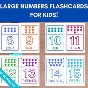 Printable Numbers Count Flash Cards for Toddlers - Kindergarten ...