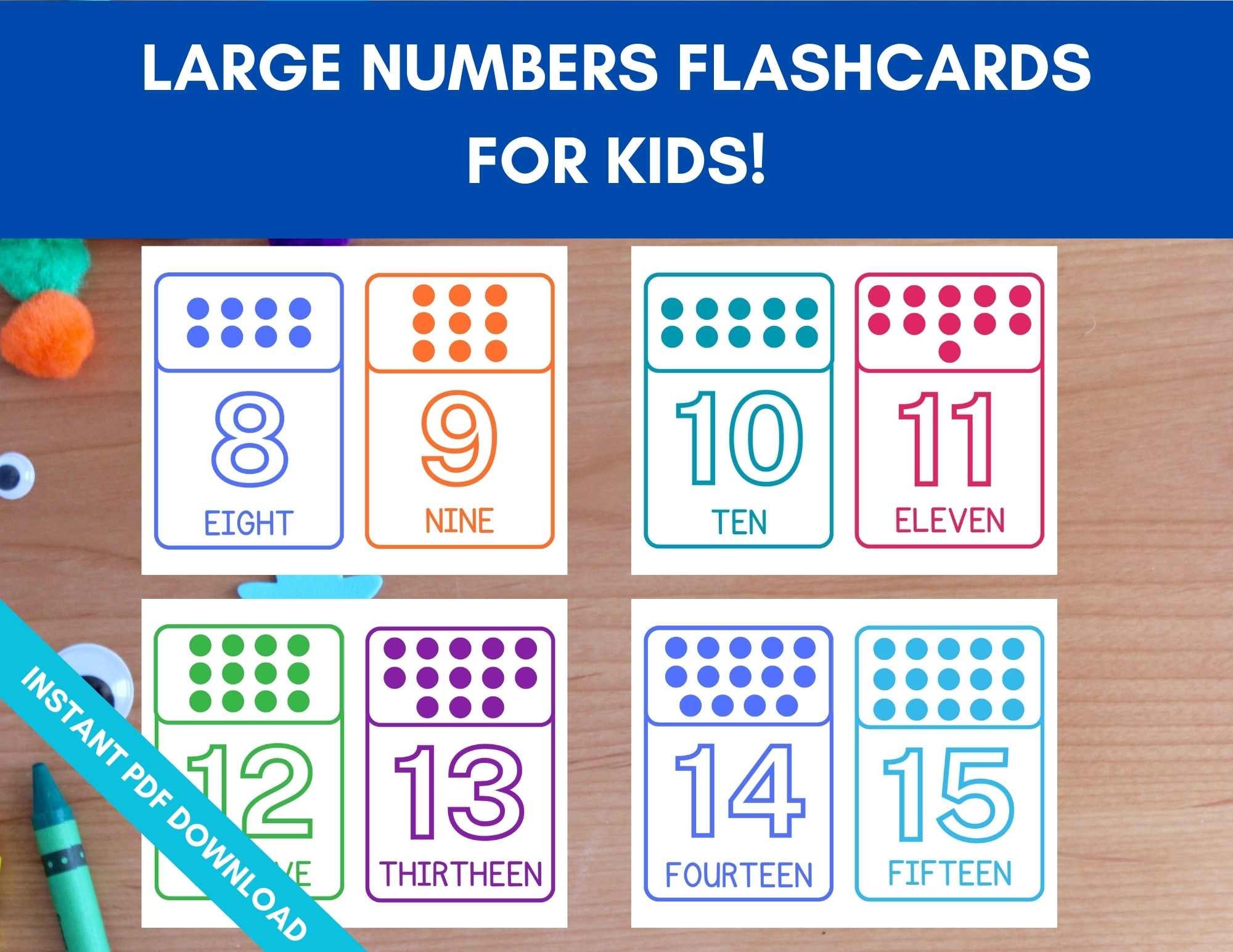 Printable Numbers Count Flash Cards for Toddlers Kindergarten Preschool ...