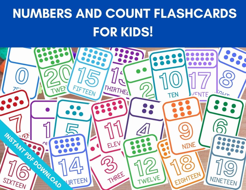 Printable Numbers Count Flash Cards for Toddlers - Kindergarten ...