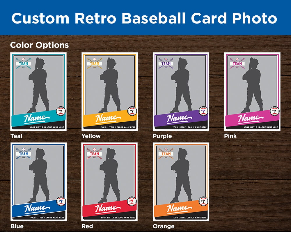 Custom Retro Baseball Card Photo Digital Download - Etsy