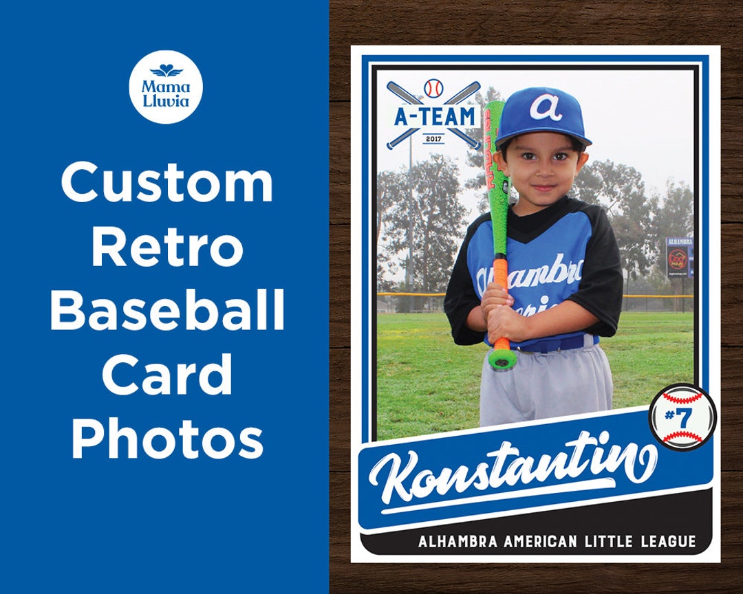 Custom Retro Baseball Card Photo Digital Download - Etsy