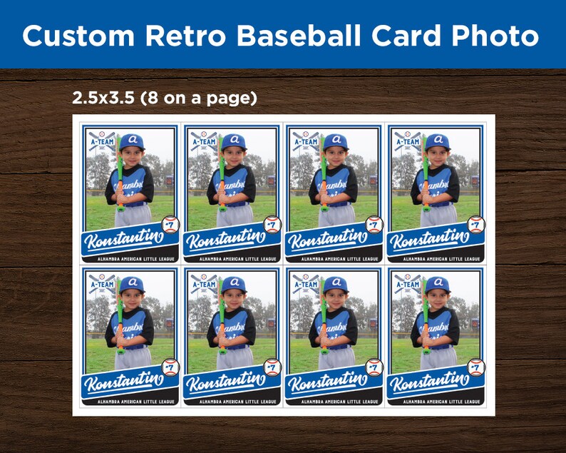 Custom Retro Baseball Card Photo Digital Download - Etsy