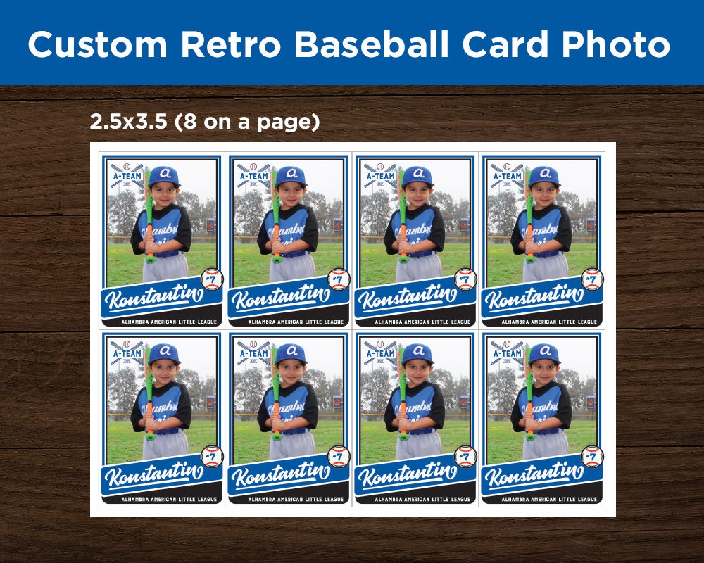 Custom Retro Baseball Card Photo Digital Download - Etsy
