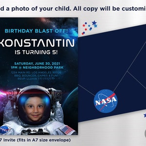 NASA Invitation, Astronaut Invitation, Digital Download, Custom ...