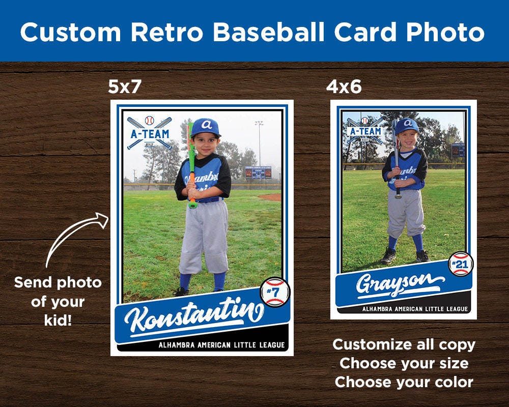 Custom Retro Baseball Card Photo Digital Download - Etsy