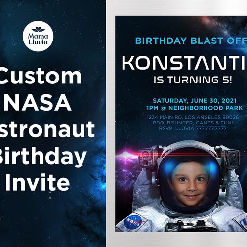 NASA Invitation Astronaut Invitation Digital Download - Etsy