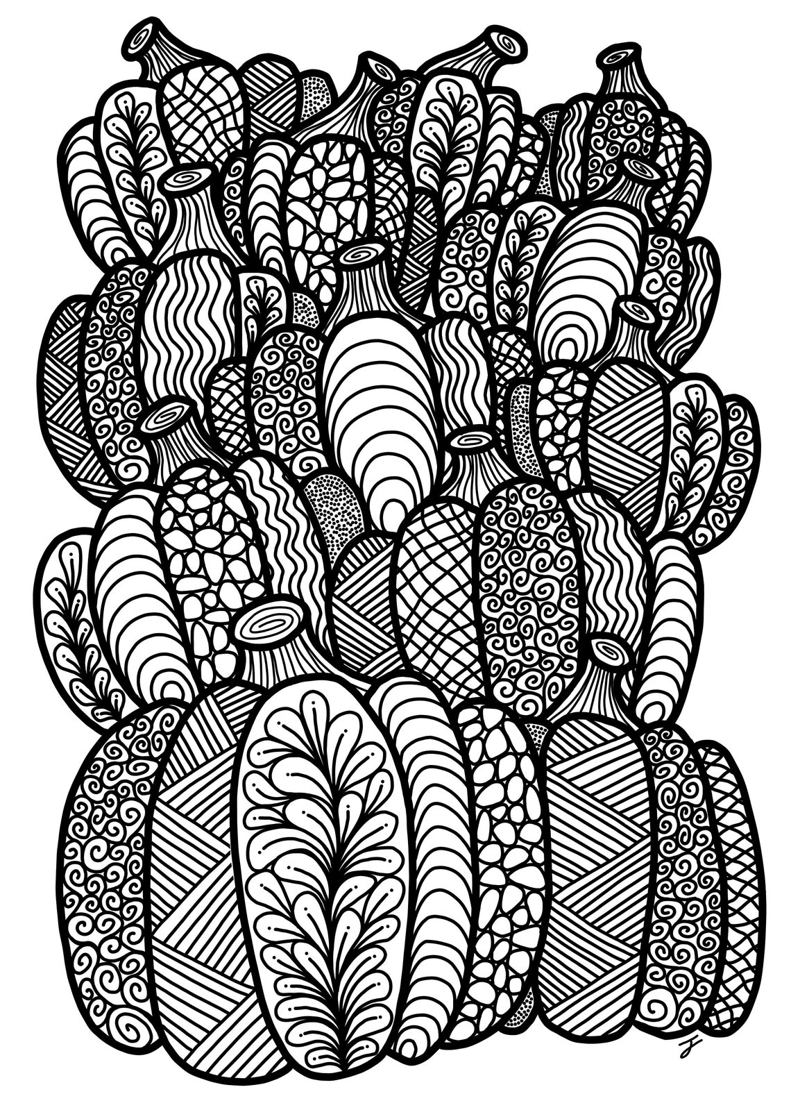 Pumpkin Designs Coloring Page - Etsy