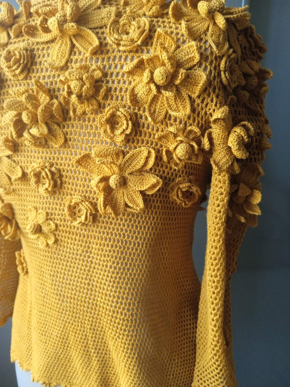 Unique, One of a Kind, Flowers Bloom Crochet Top, Designer Inspired ...
