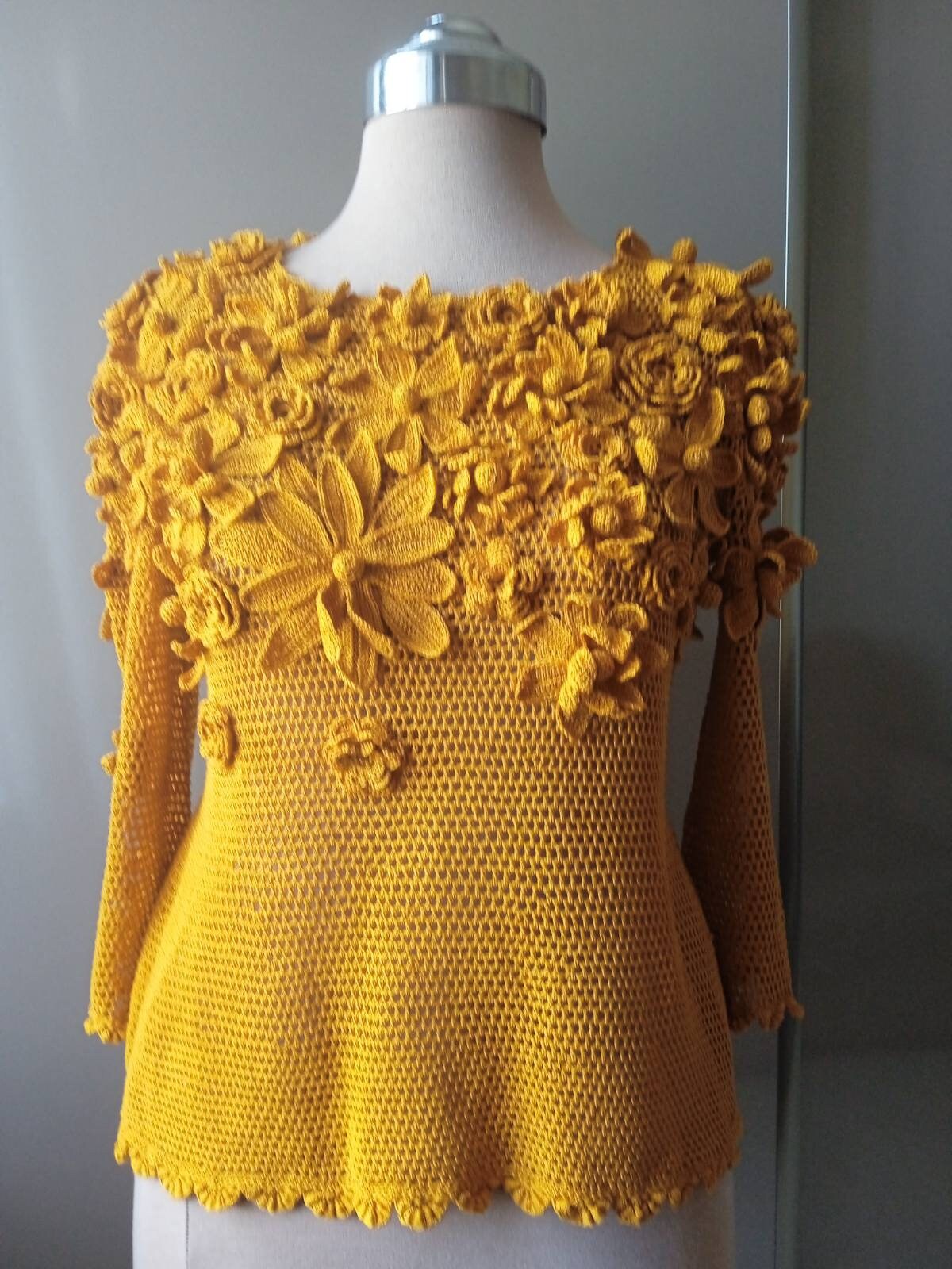 Unique, One of a Kind, Flowers Bloom Crochet Top, Designer Inspired ...