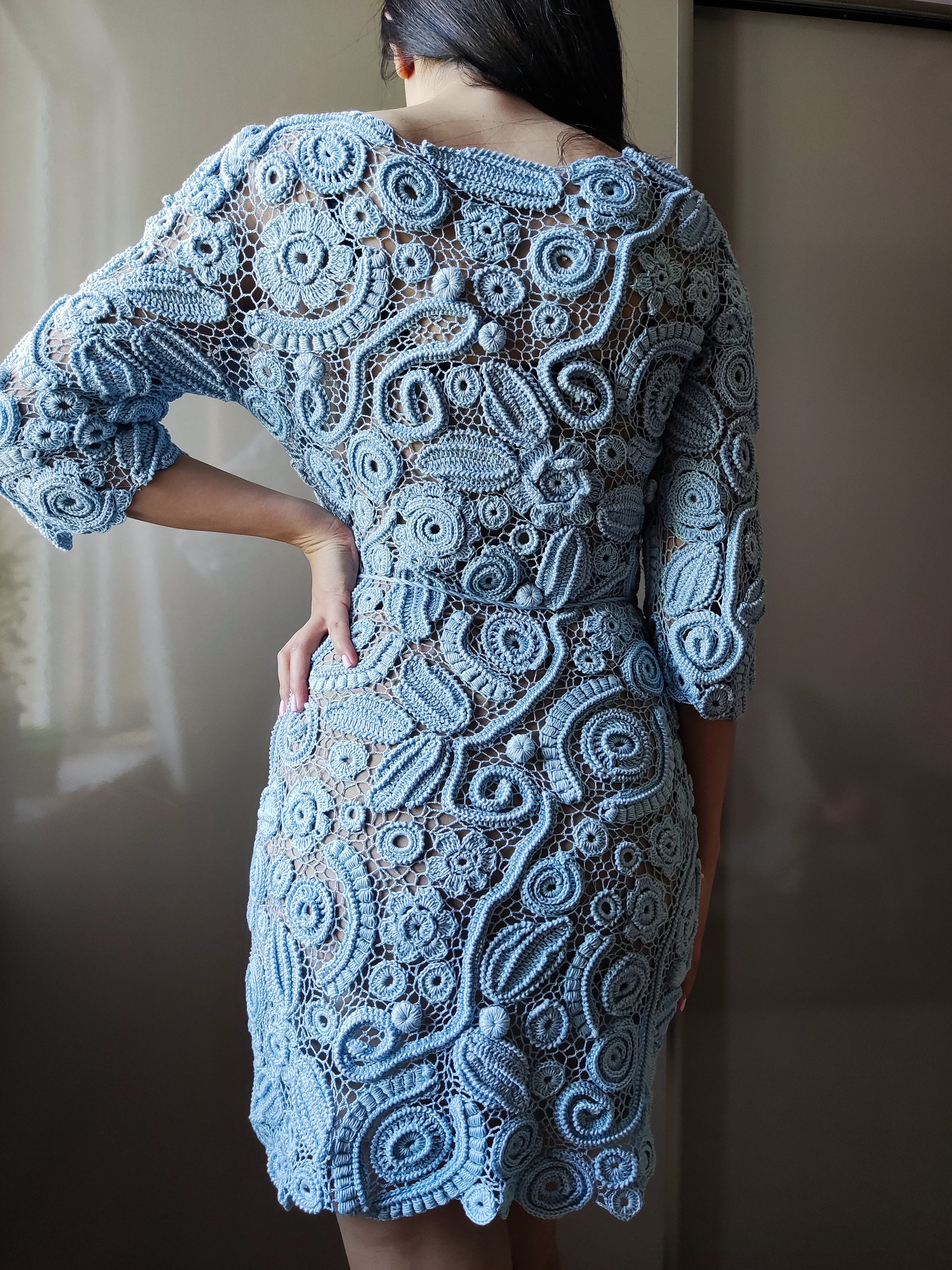 Handmade Dress Handmade Irish Lace Knitted Bohemian Gown Irish Lace ...