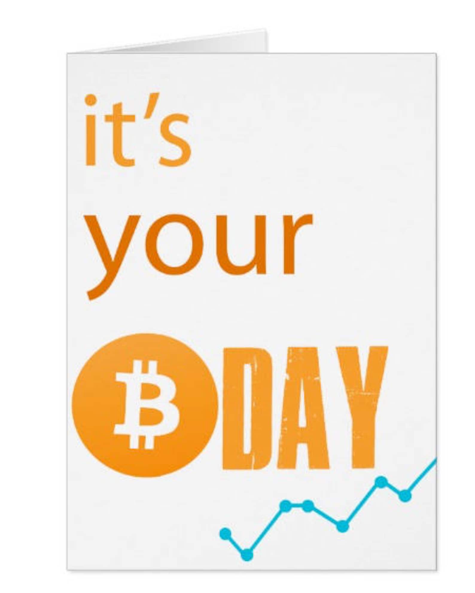 Bitcoin Birthday Card Crypto Currency DIGITAL PRINT 5 X 7 - Etsy Australia