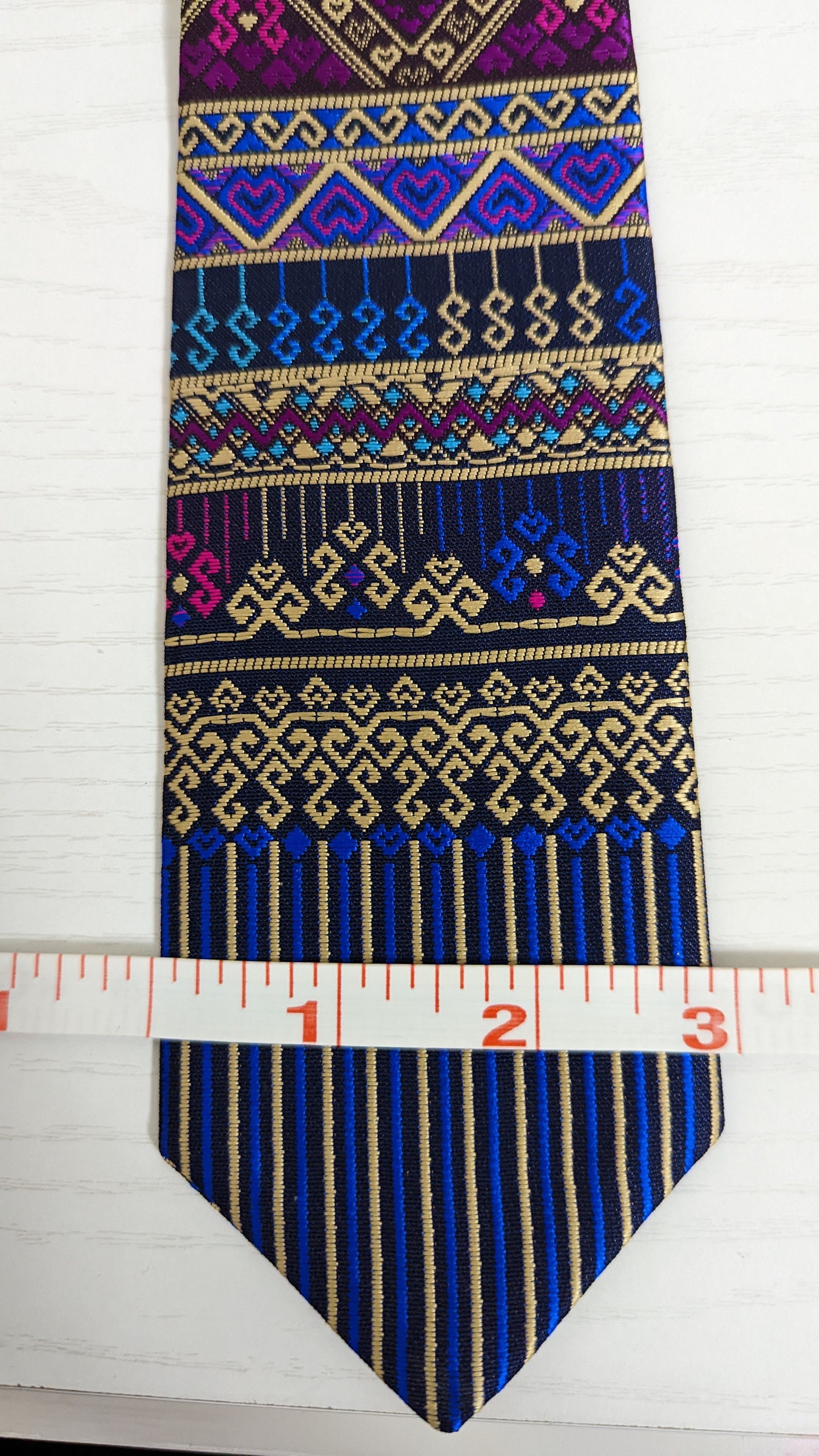 Handmade Thai Cotton Necktie: Colorful Pattern Tie, Unique Thai Style ...