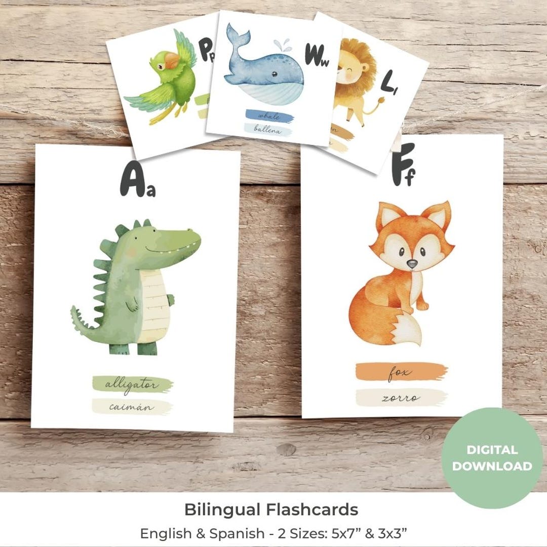 Bilingual ABC Flashcards | English Spanish Alphabet Learning ...