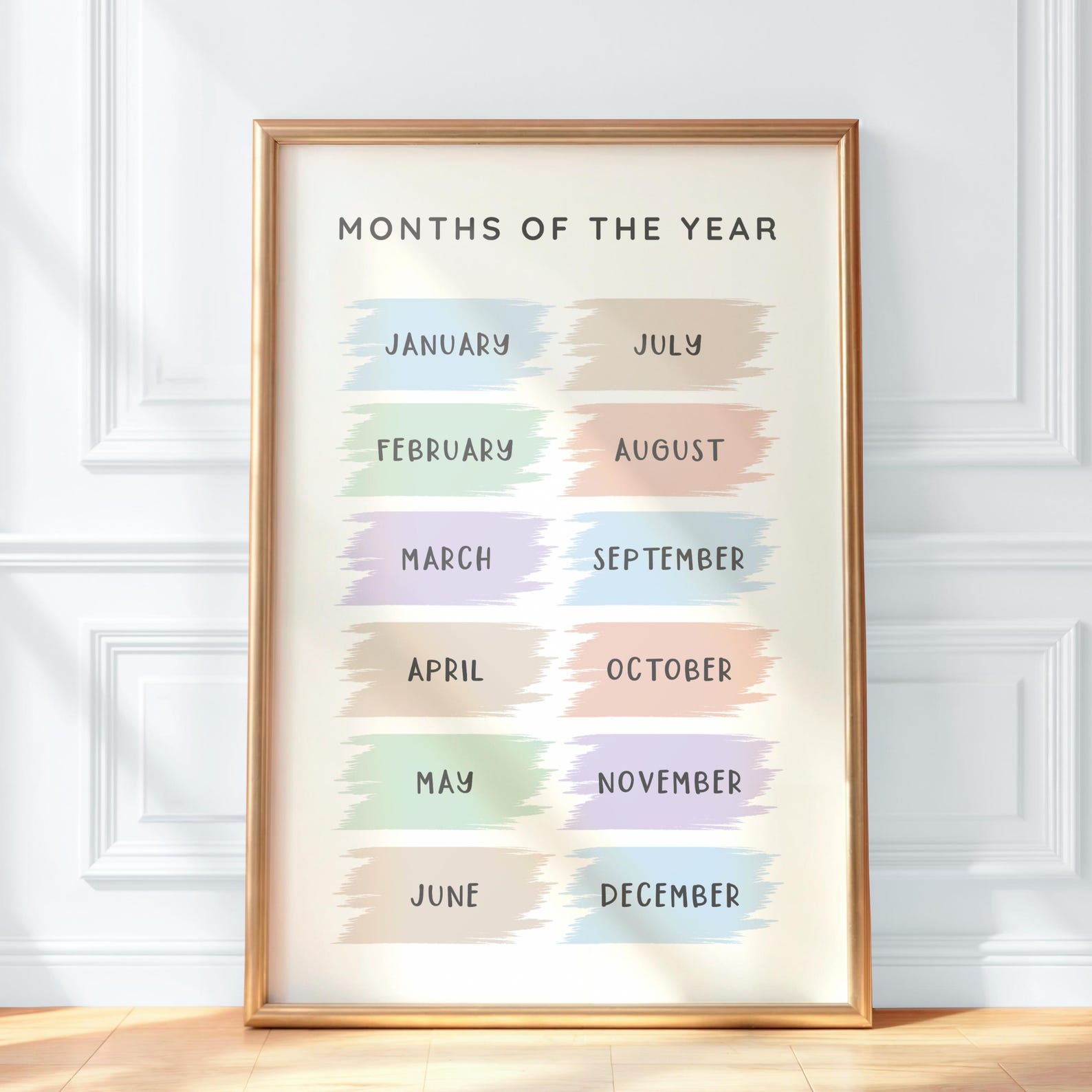 Months of the Year Pastel Poster: Classroom Wall Art (digital Download ...