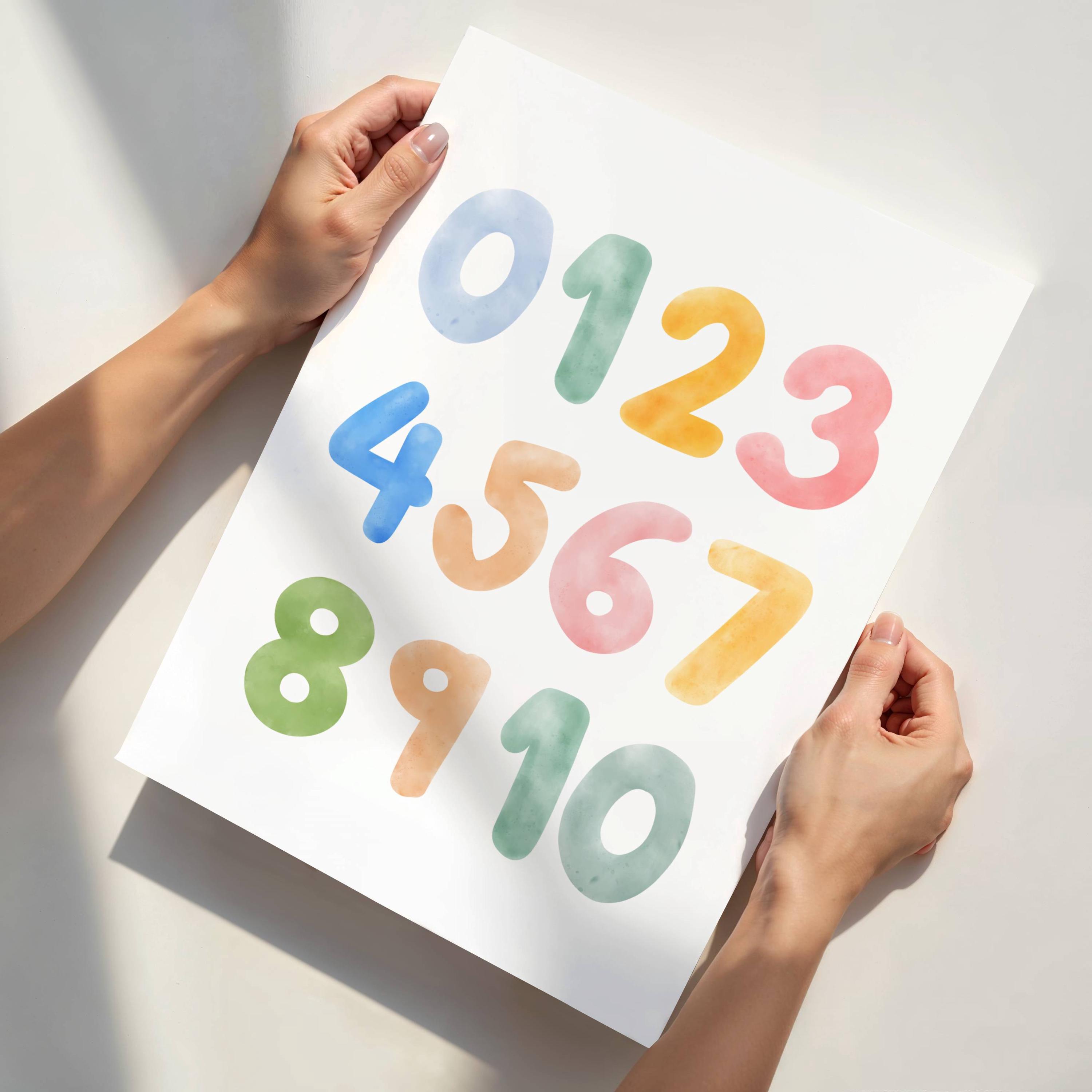 Watercolor Alphabet and Numbers Poster Set – ABC & 123 Classroom Decor ...