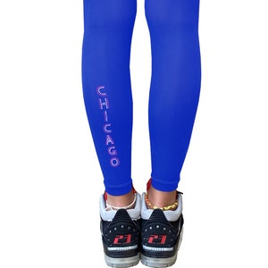 Blue Footless Tights "chicago" for Women | Ankle Length Black Pantyhose ...