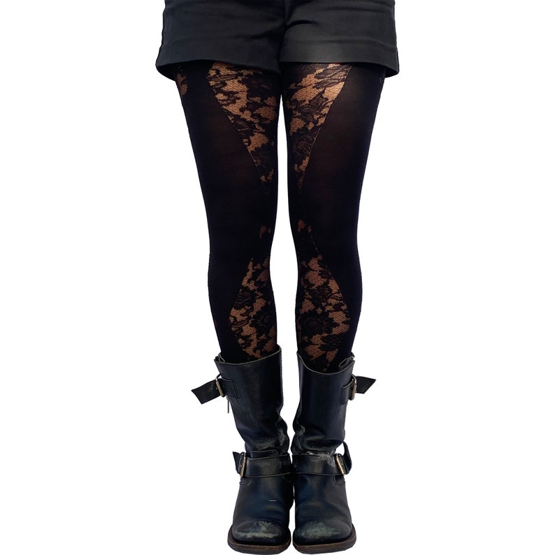 Black Lace Tights for Women Fancy Sexy Lacy Pantyhose for - Etsy