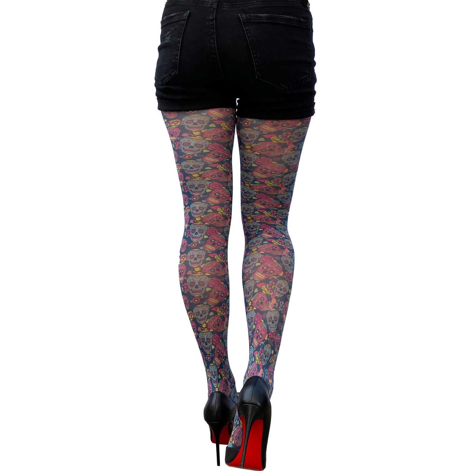 Goth Tights With Colorful Sugar Skulls All Over the Legs for - Etsy