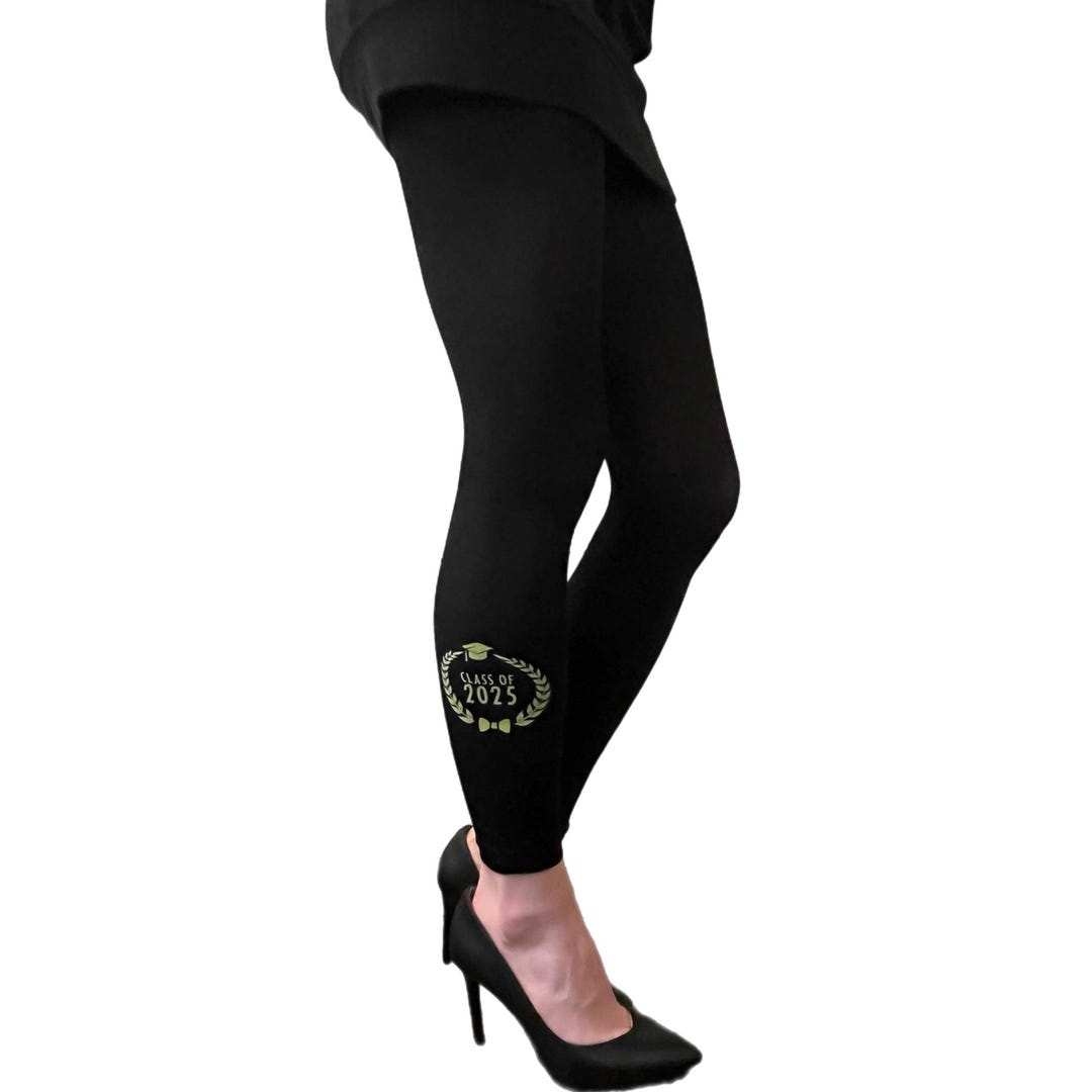 Class of 2025 Graduation Footless Tights – Black & Gold Glitter | Malka ...