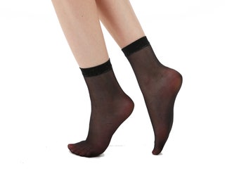 Black Sheer Socks | Etsy