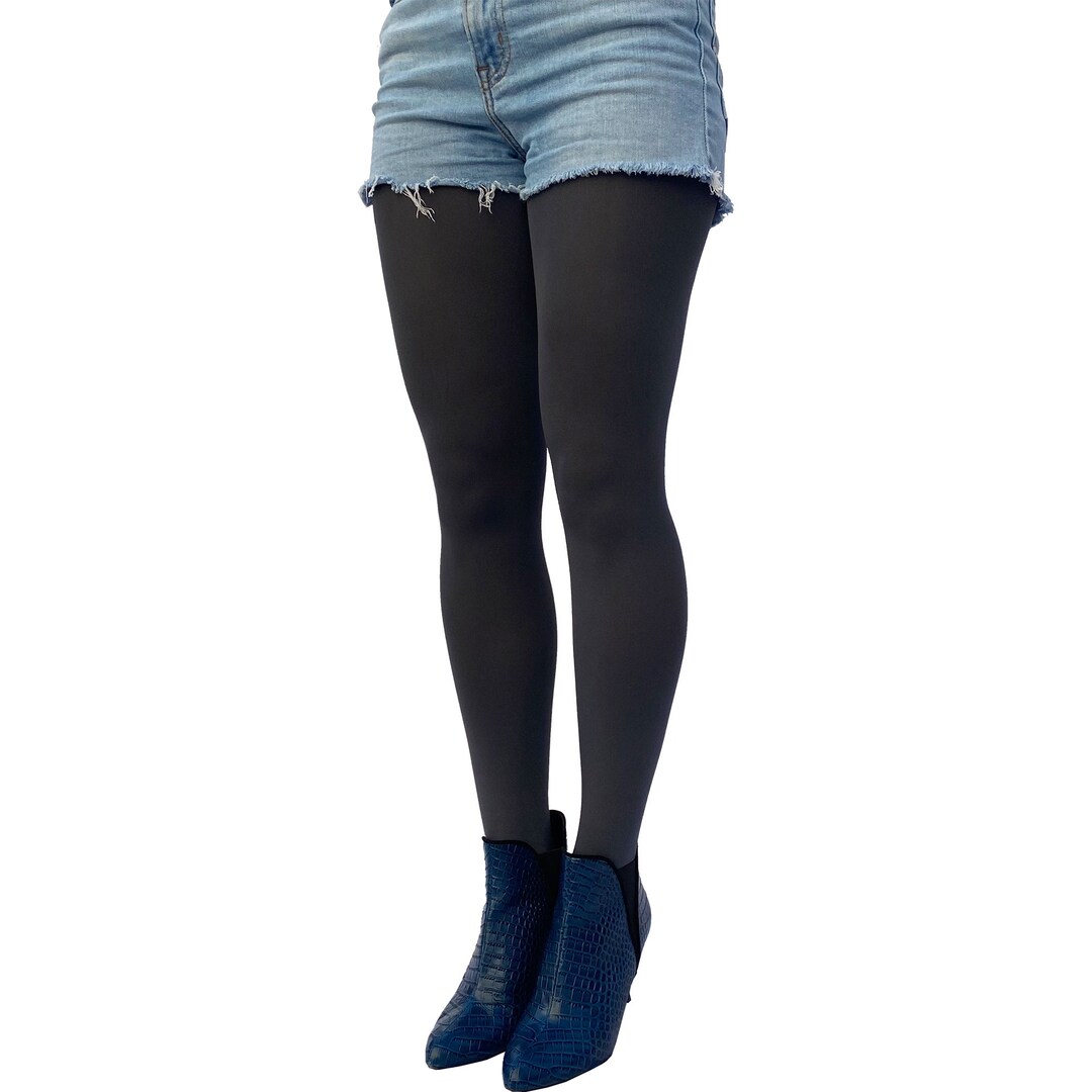 Collants gris foncé opaques pour femme, collants souples 80 deniers ...