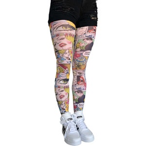New Multicolored Comic Patterned Tights | Available in Plus Sizes ...