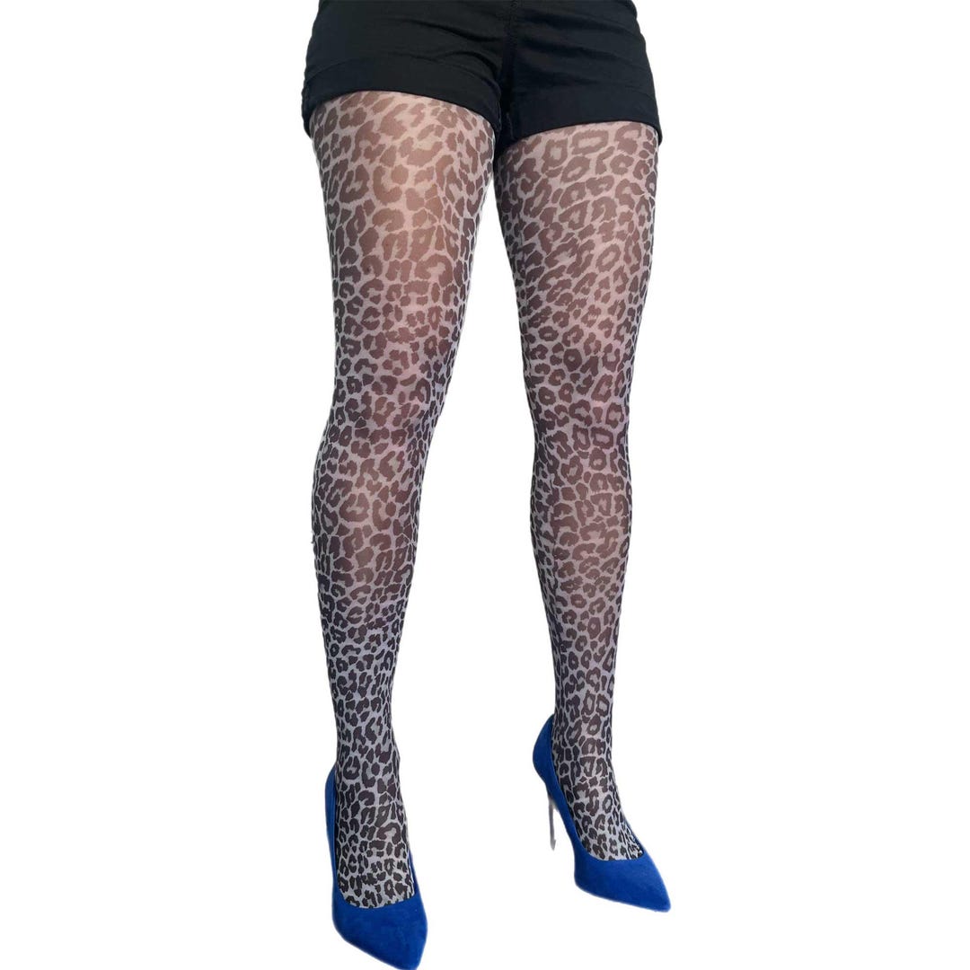 White Leopard Tights for Women, Fashion Patterned Pantyhose - Etsy