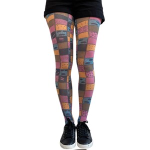 Colored Tights Patchwork for Women Tights Available in Plus Sizes - Etsy