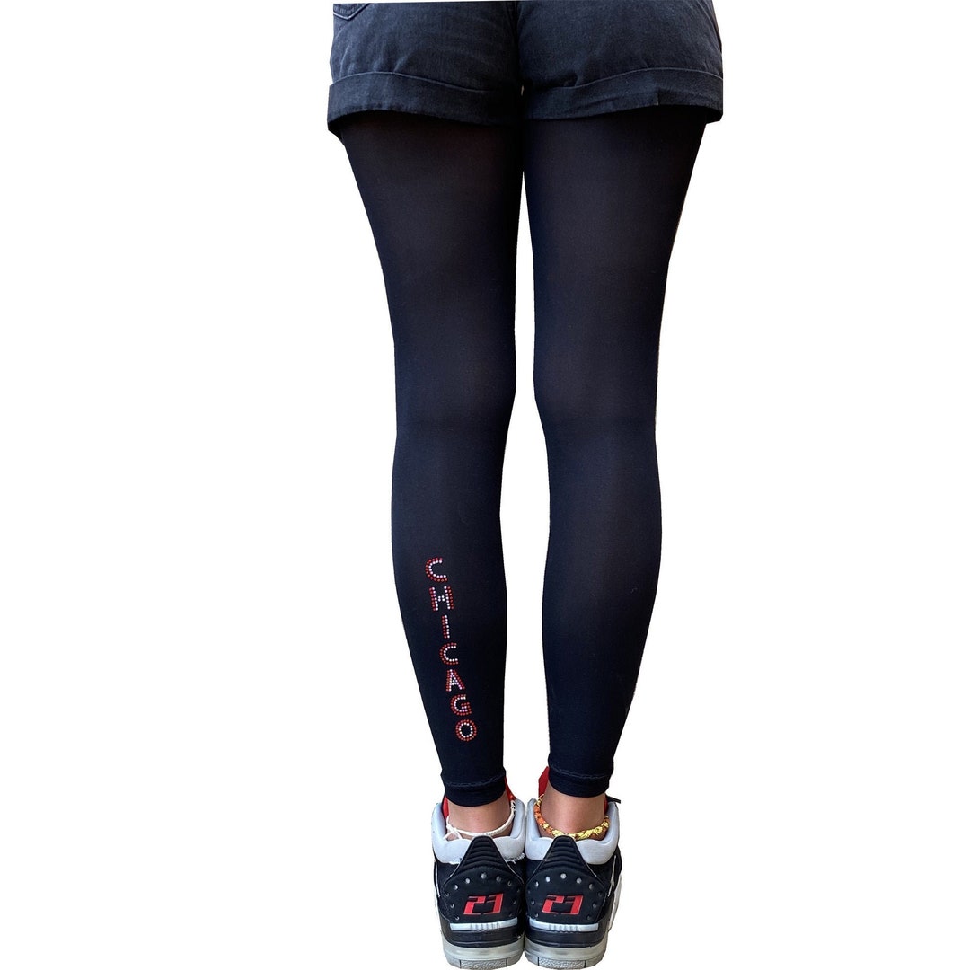 Black Footless Tights: "chicago" Studded Pantyhose, Plus Size Available ...