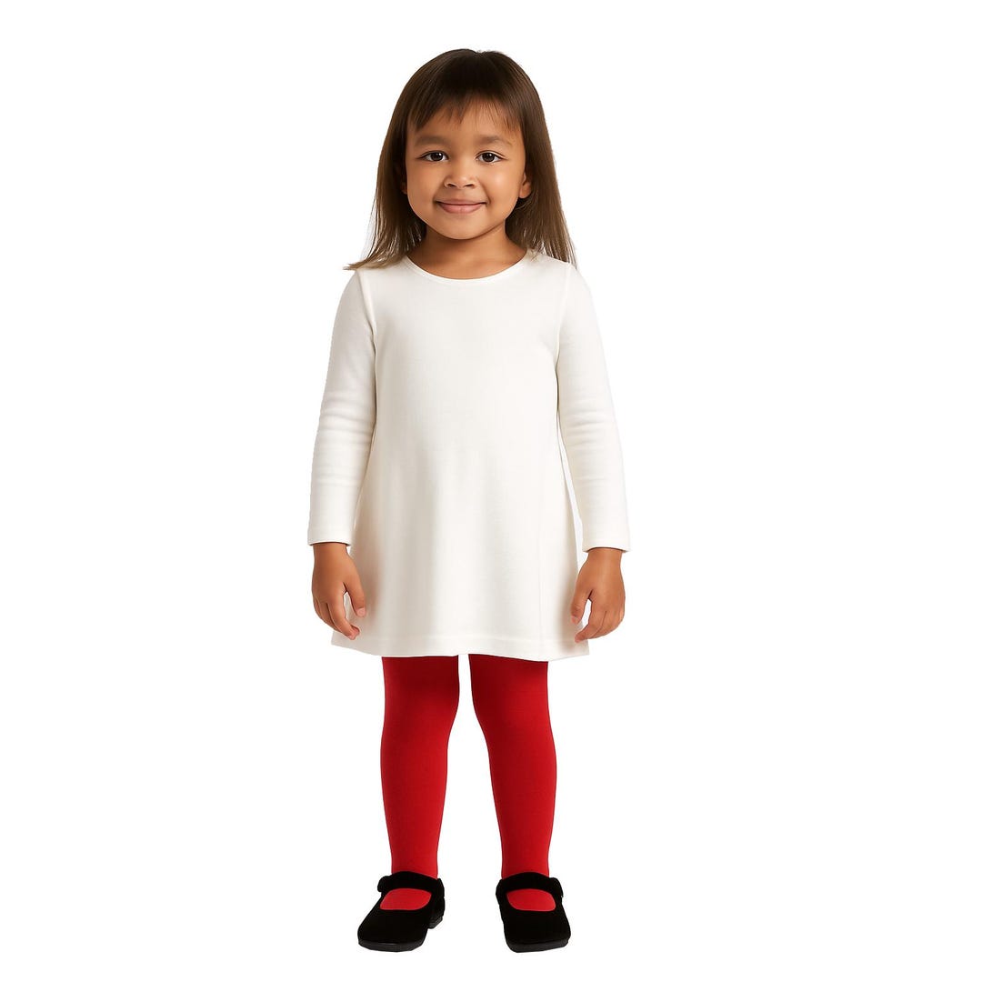 Red Opaque Tights for Girls – Malka Chic | Soft, Colorful, Made in ...