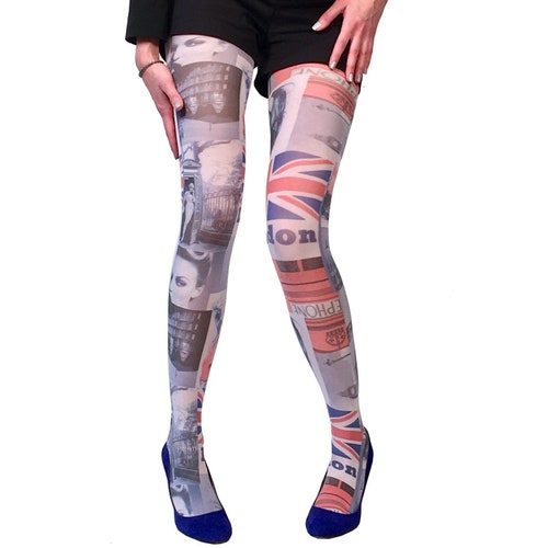 Colored Tights Patchwork for Women Tights Available in Plus - Etsy
