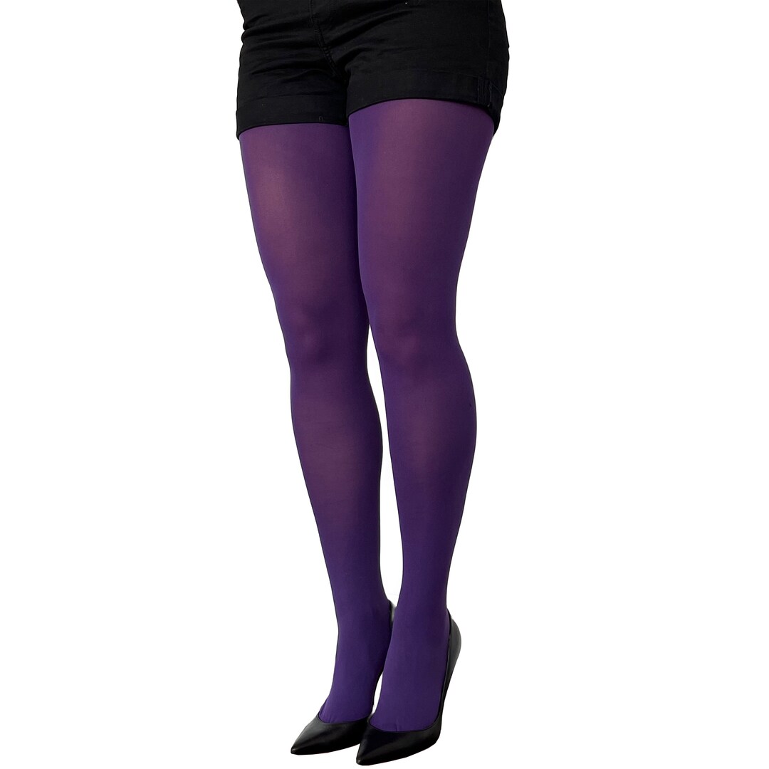 Plus Size Dark Purple Tights for Women Soft Opaque Pantyhose, XL-5XL - Etsy