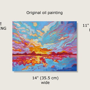 Contented Sunset Painting, Original Art, Modern Impressionist Landscape ...