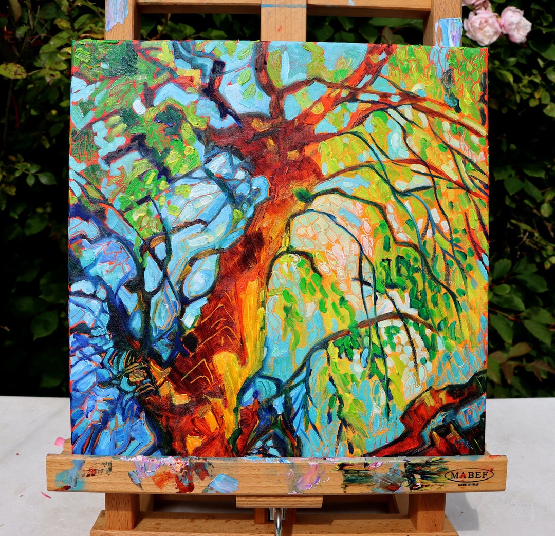 Look Up, Tree Painting, Impressionist Landscape Oil Painting, Original ...