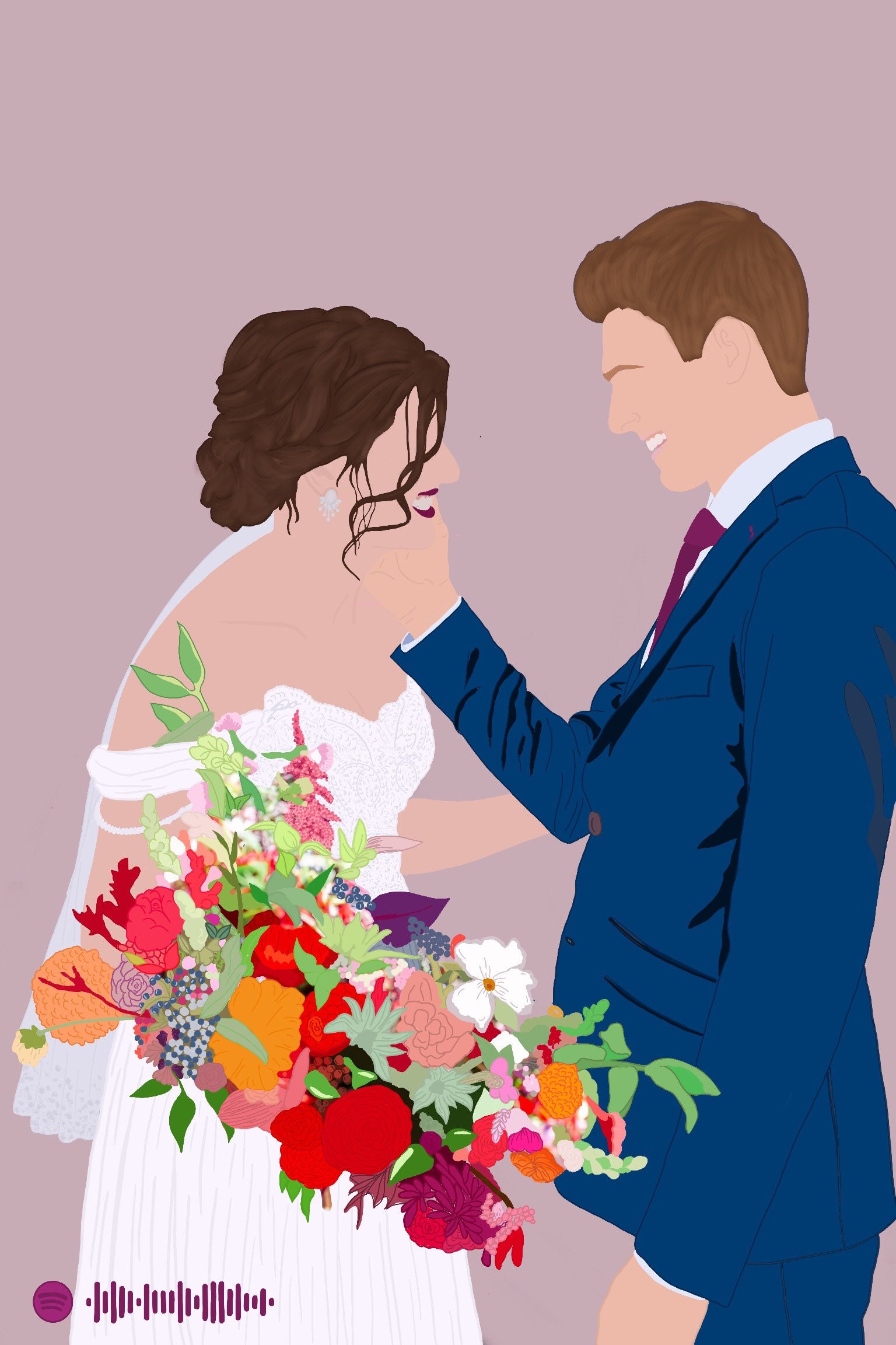 Wedding Digital Illustration - Etsy