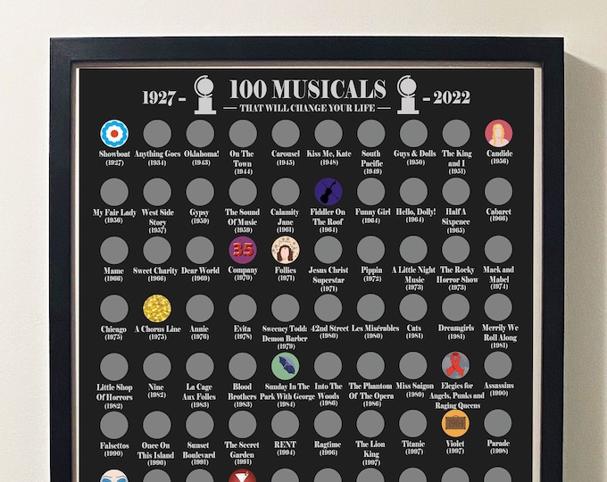 Musical Scratch-off Poster 2022 - Must See Bucket List - Etsy