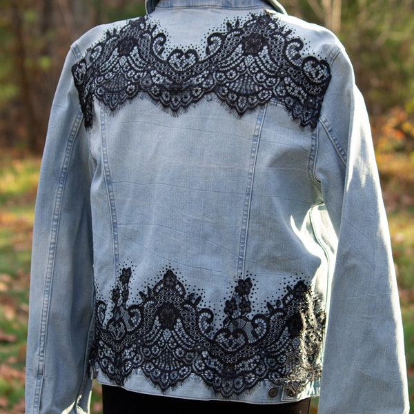 Denim Lace Jacket - Etsy