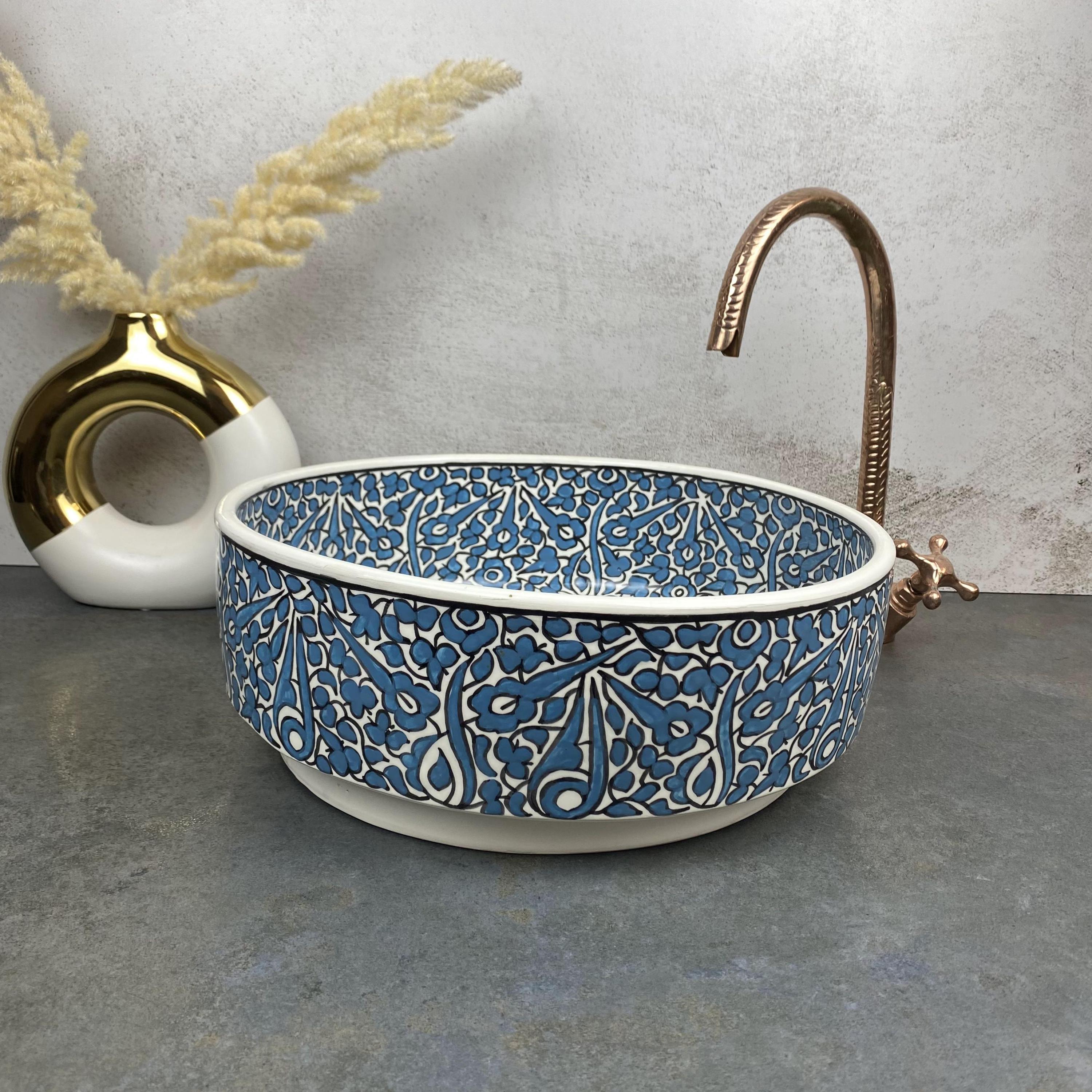 Round Modern Bathroom Wash Basin for Vanity Ceramic Porcelain Wash ...