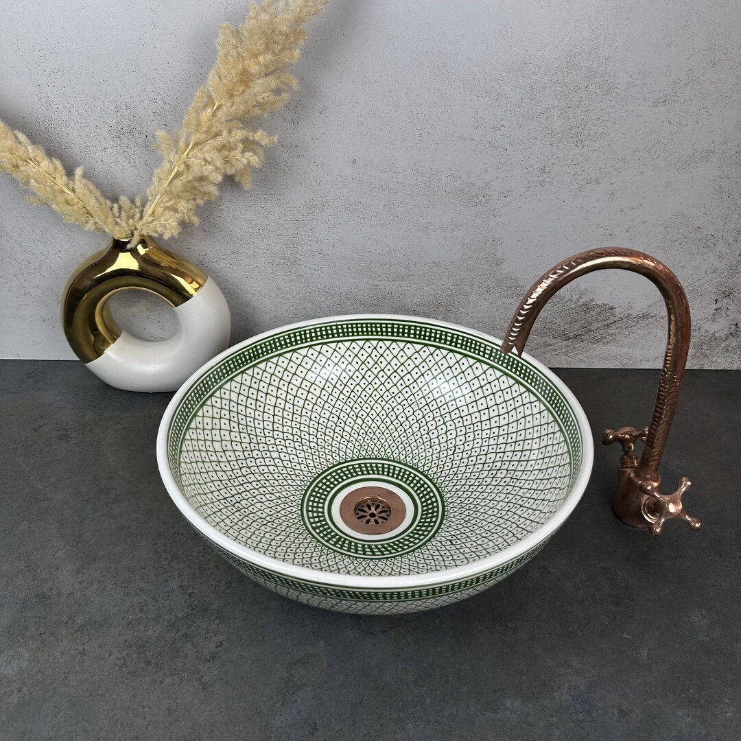 Custom Made Green Fish Scale Ceramic Bathroom Vessel Sink - Etsy