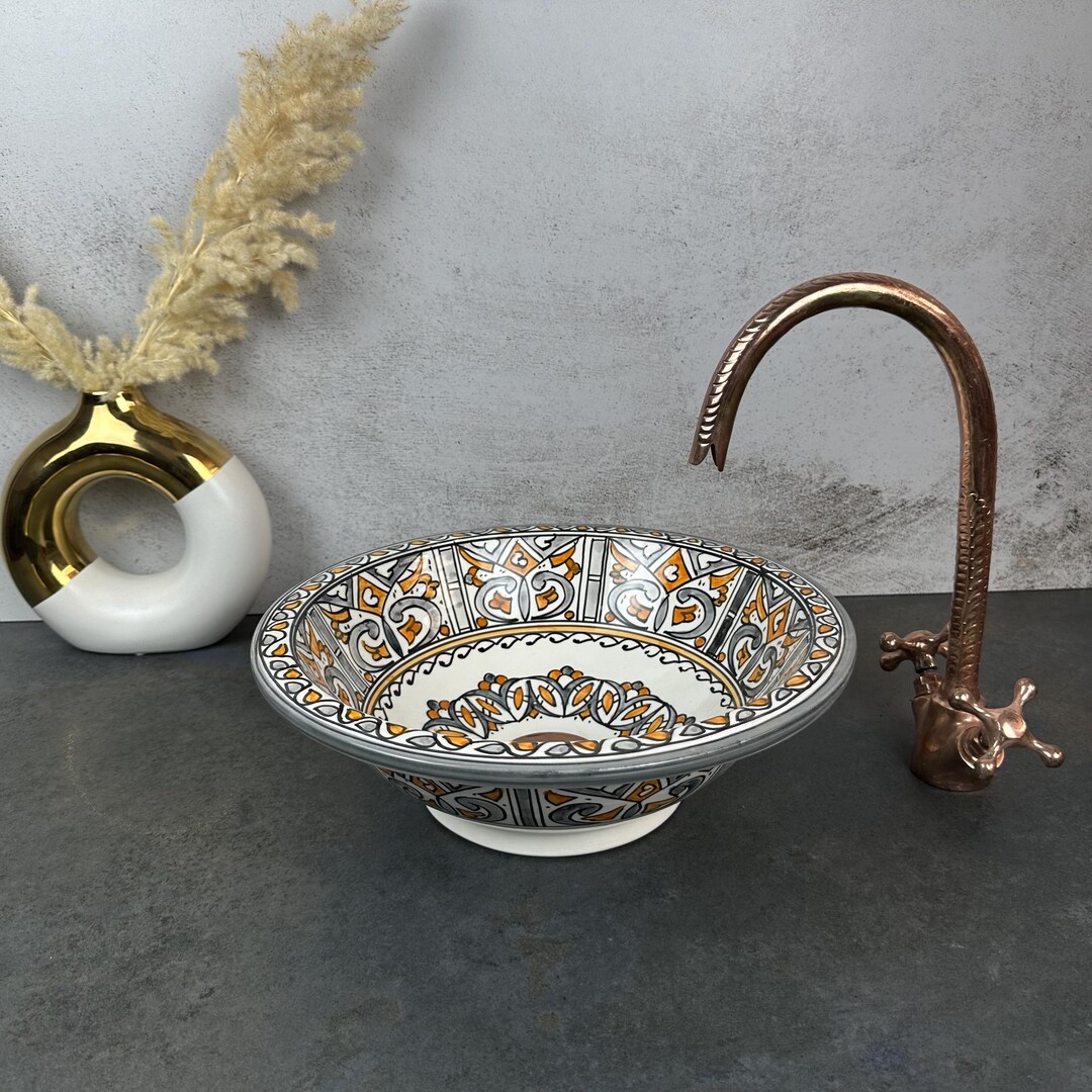 Unique Moroccan Touch Basin Sink Classic - Compact Natural Washbasin - Etsy