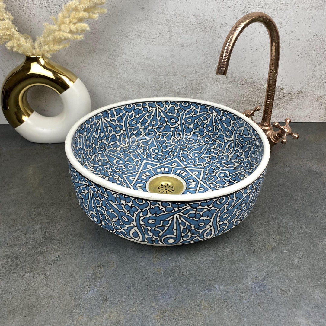 Round Modern Bathroom Wash Basin for Vanity - Ceramic Porcelain Wash ...