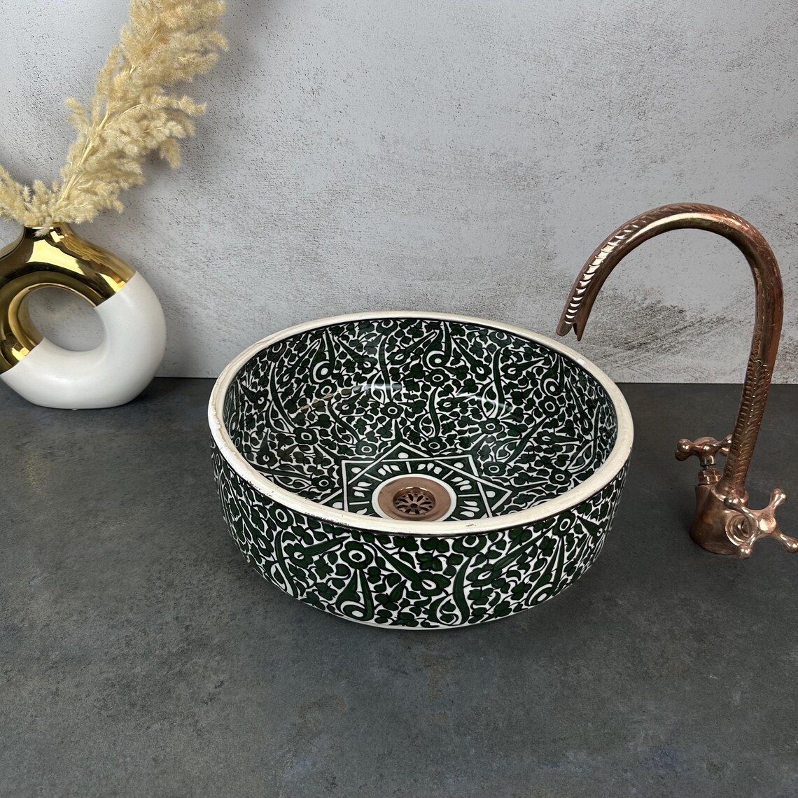 Emerald Green Ceramic Sink Custom Made Vessel Sink Ceramic Bathroom ...