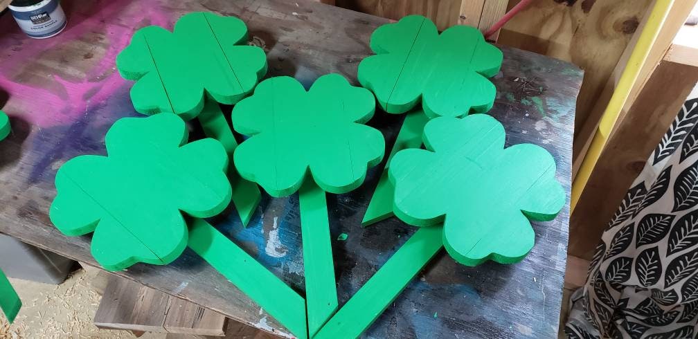 Handmade St Patricks Day Four Leaf Clover Shamrock Wooden - Etsy