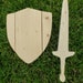 Handcrafted Wooden Sword and Shield Set - Cosplay, Costume, Theater ...