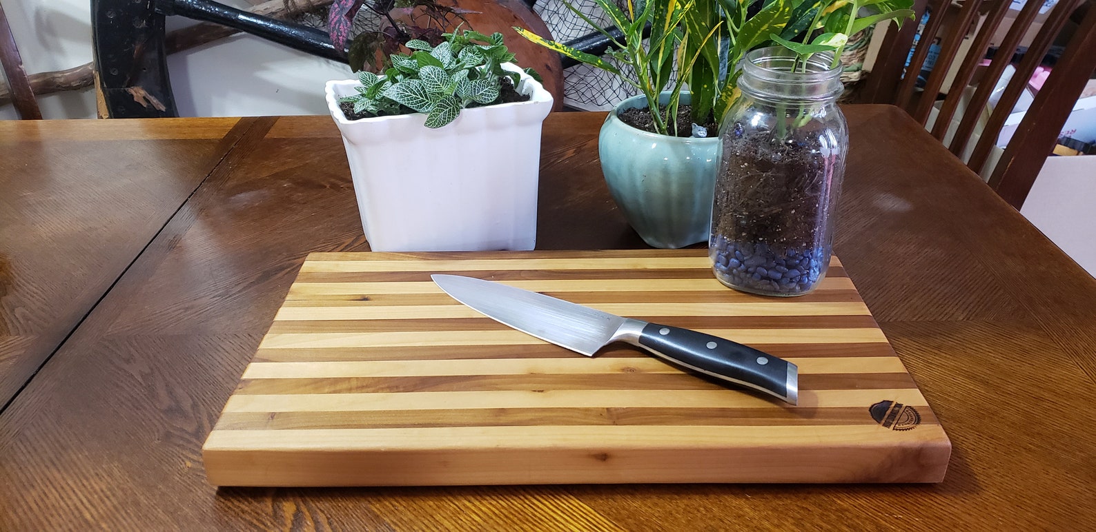 Handmade Edge Grain Large 17.5" X 10" X 1.25" Wood Cutting Board Poplar ...