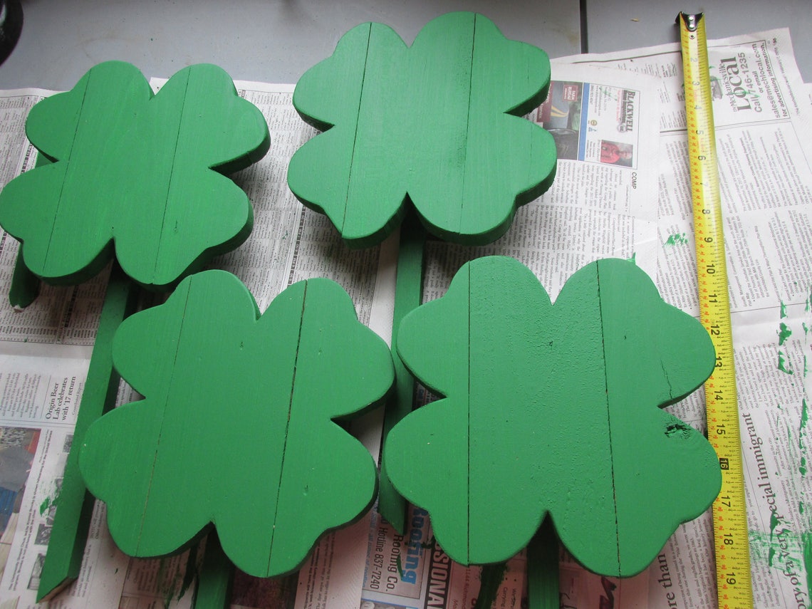 Handmade St Patricks Day Four Leaf Clover Shamrock Wooden - Etsy