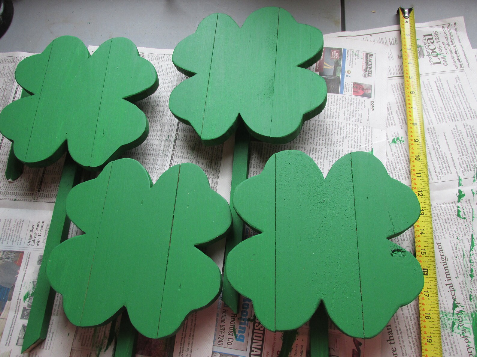 Handmade St Patricks Day Four Leaf Clover Shamrock Wooden - Etsy