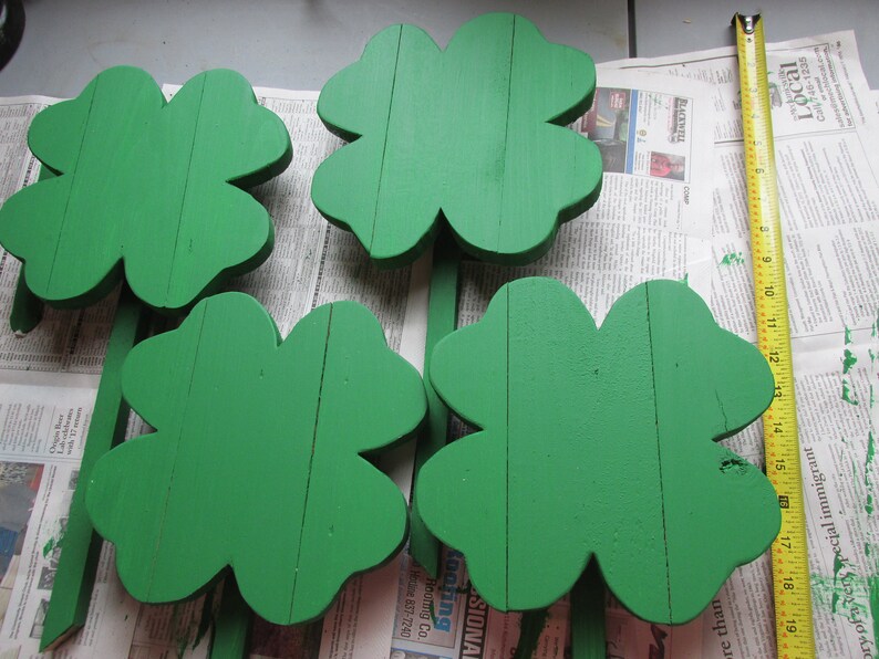 Handmade St Patricks Day Four Leaf Clover Shamrock Wooden - Etsy