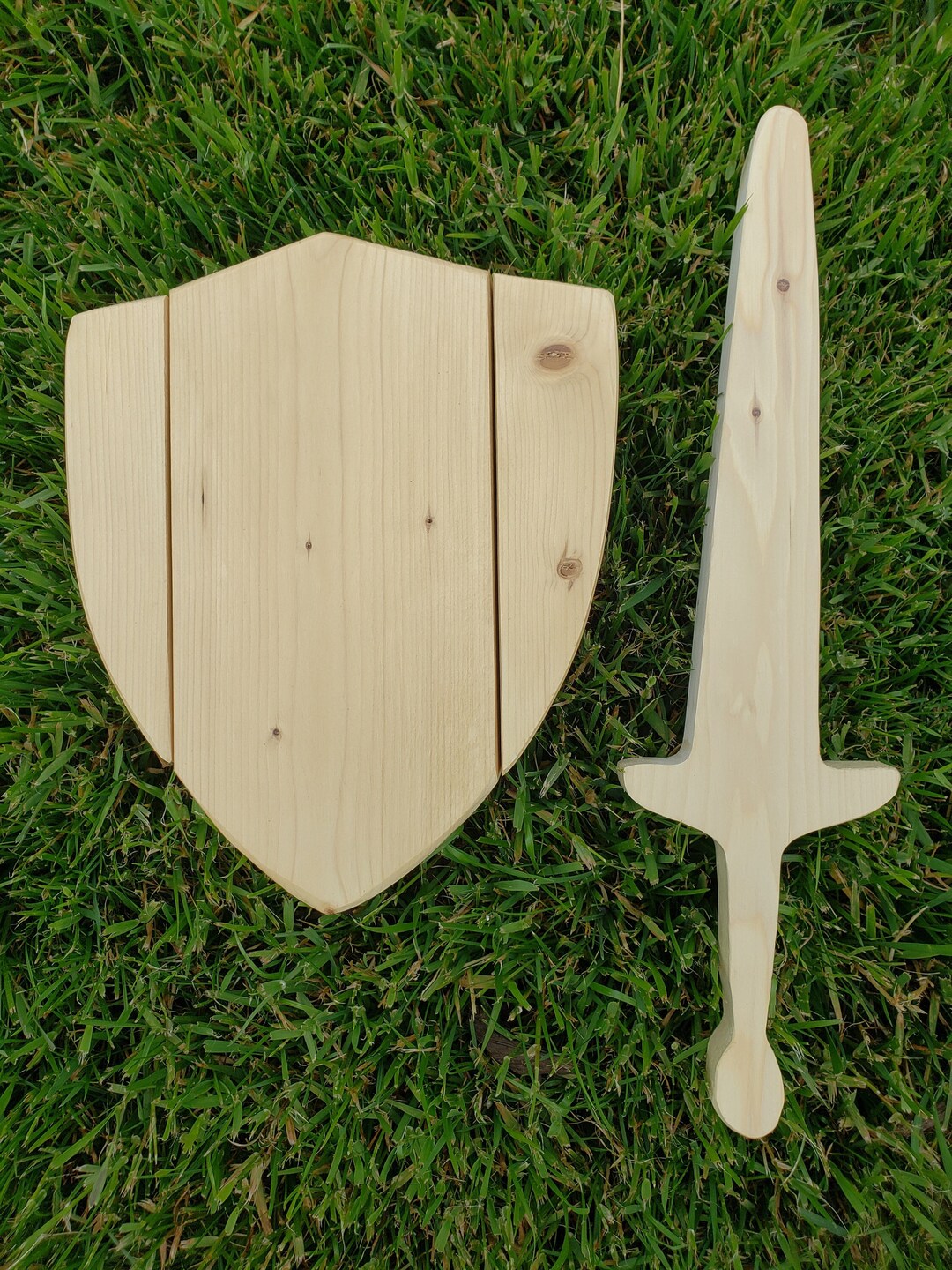 Handcrafted Wooden Sword and Shield Set - Cosplay, Costume, Theater ...